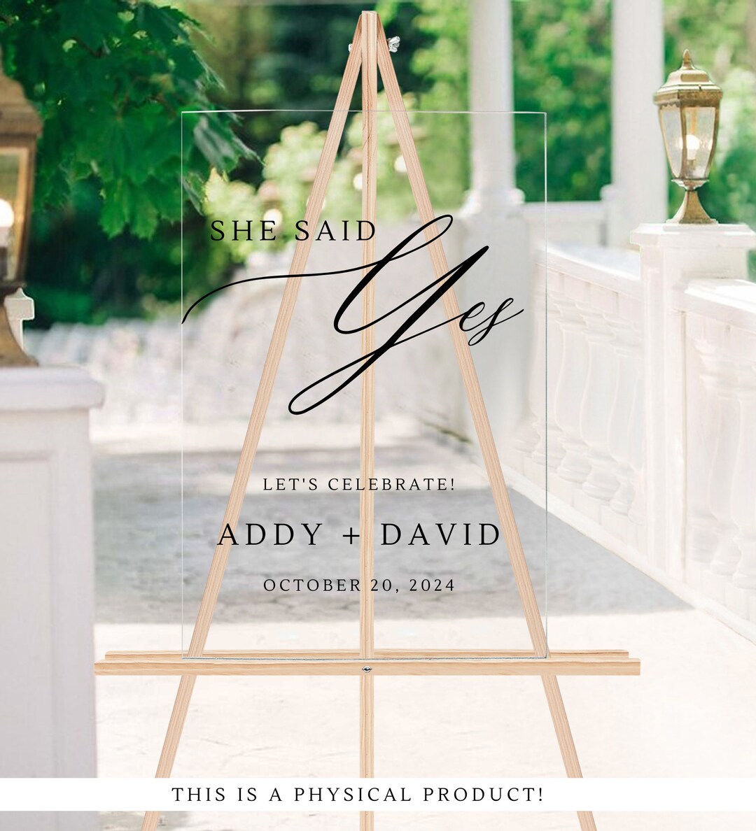 Acrylic She Said Yes Engagement Sign Custom She Said Yes Sign Physical ...