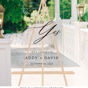 Acrylic She Said Yes Engagement Sign Custom She Said Yes Sign Physical ...