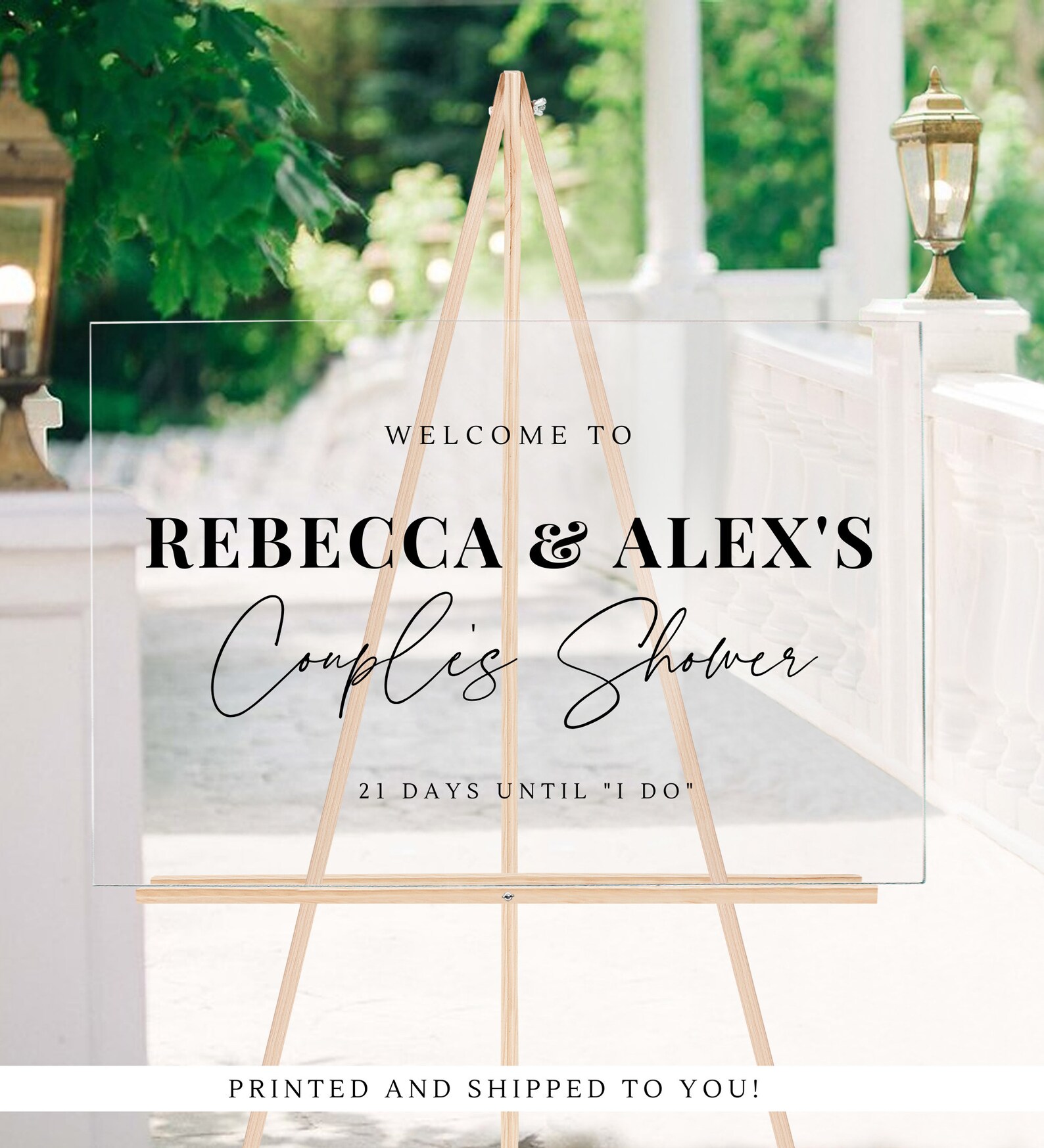 Acrylic Welcome Couples Shower Sign Custom Couples Shower Sign Glass ...