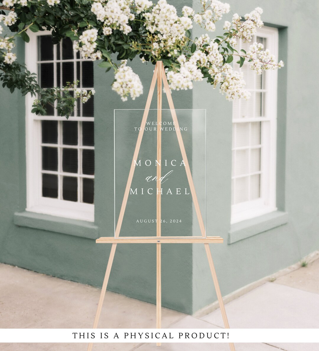 Acrylic Wedding Welcome Sign Custom Wedding Sign Glass Wedding Sign ...
