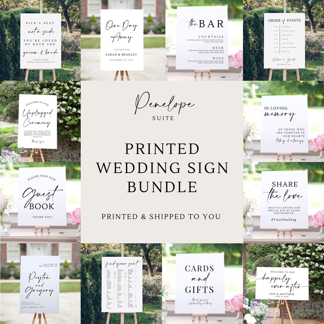 Wedding Sign Bundle Wedding Sign Set Custom Matching Wedding Sign ...