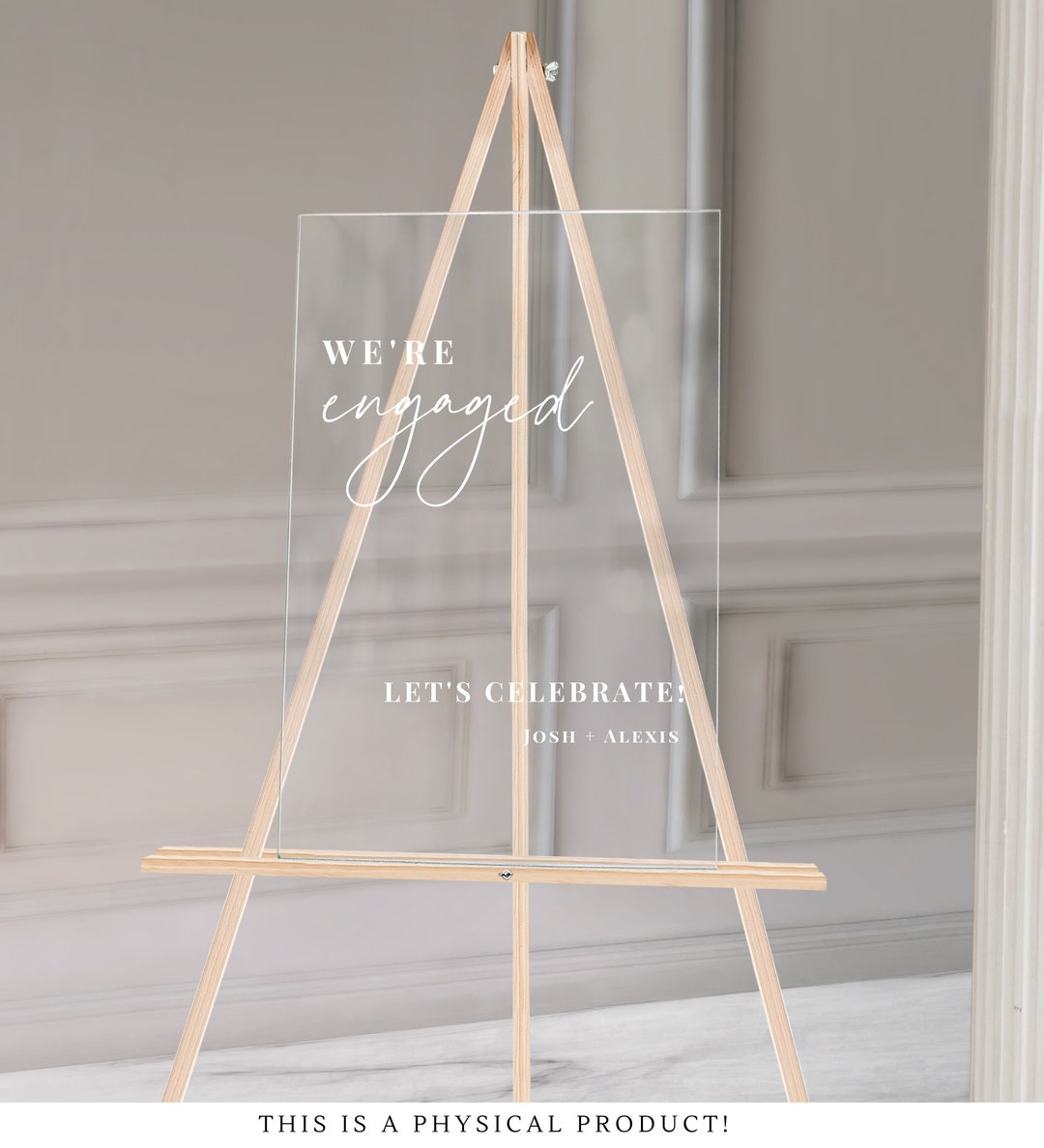 Acrylic Engagement Party Welcome Sign | Custom We're Engaged Sign ...