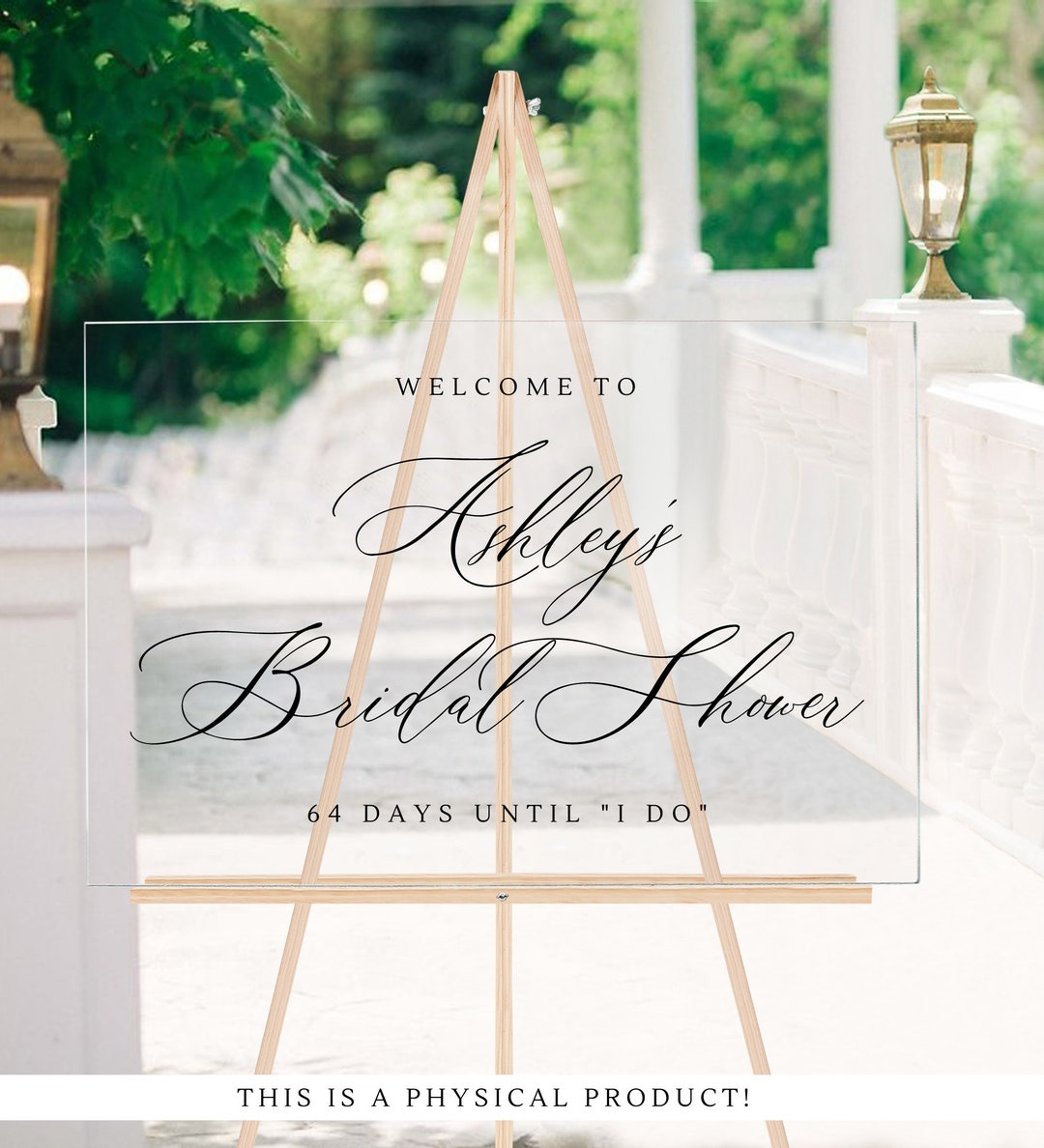 Acrylic Welcome Bridal Shower Sign Custom Bridal Shower Sign Glass ...