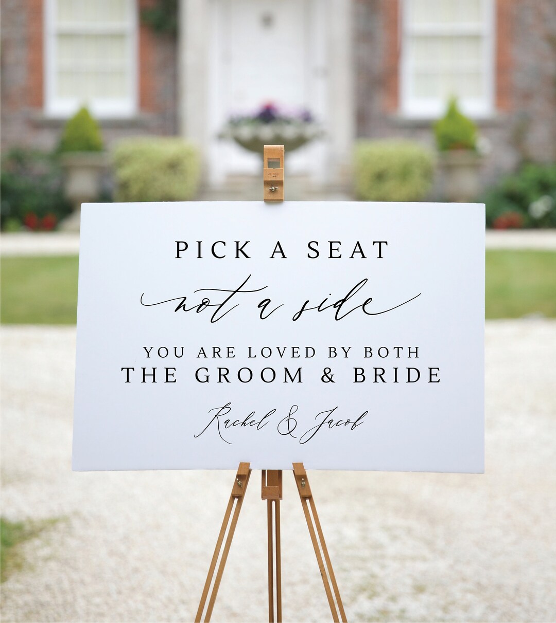 Pick A Seat Wedding Sign | Welcome Wedding Sign | Loved by Both Groom ...
