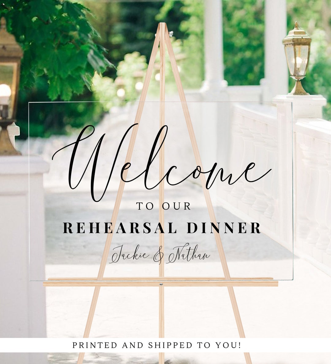 Acrylic Rehearsal Dinner Welcome Sign Custom Rehearsal Dinner Sign ...