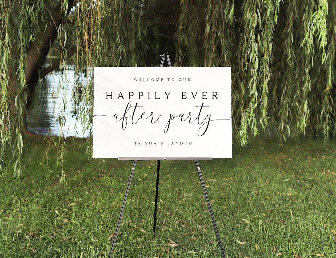 Happily Ever After Party Acrylic Sign Wedding Reception Welcome Sign ...
