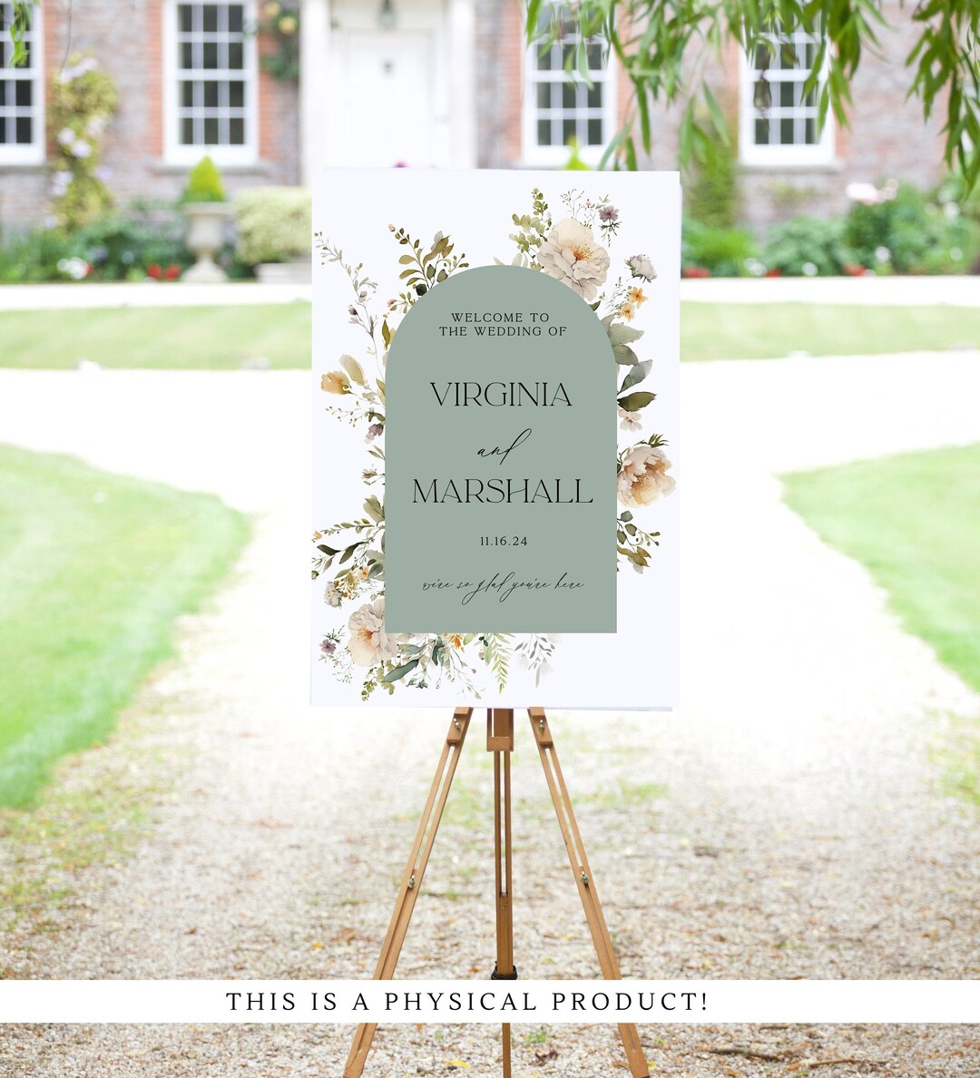 Floral Wedding Welcome Sign Arch Wedding Sign Watercolor Floral Wedding ...