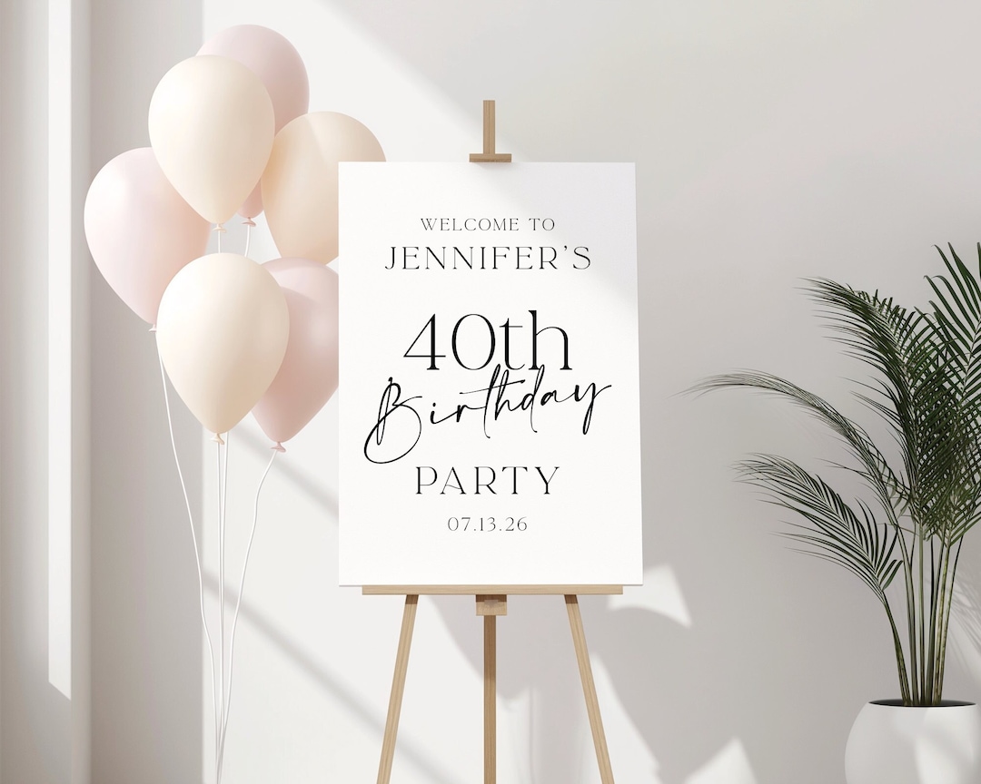 Birthday Party Welcome Sign | Custom Birthday Sign | Printed Party Sign ...