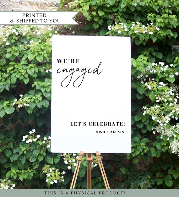 Engagement Party Welcome Sign We're Engaged Sign - Etsy