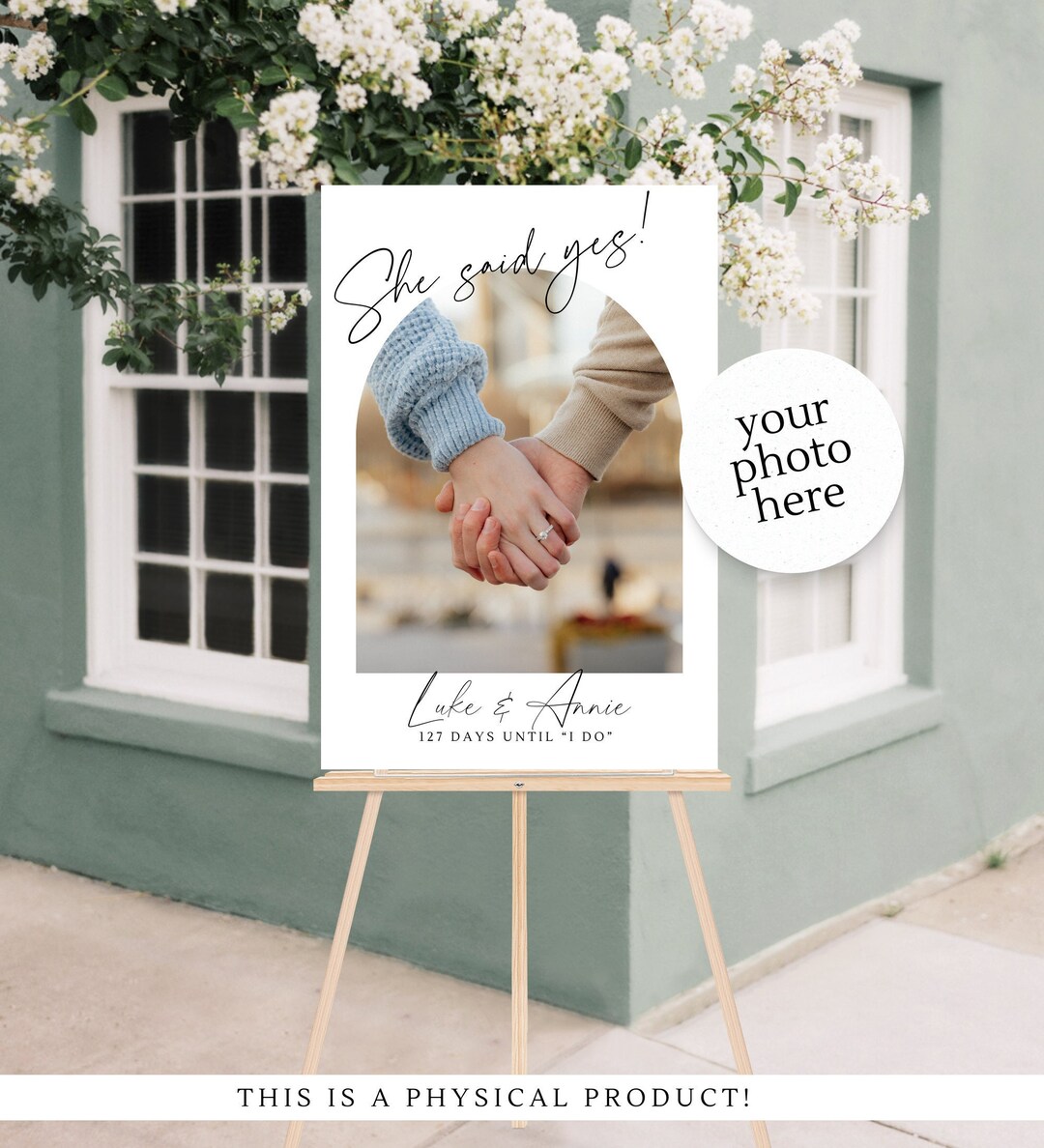 She Said Yes Sign | Engagement Party Welcome Sign | We're Engaged Sign ...