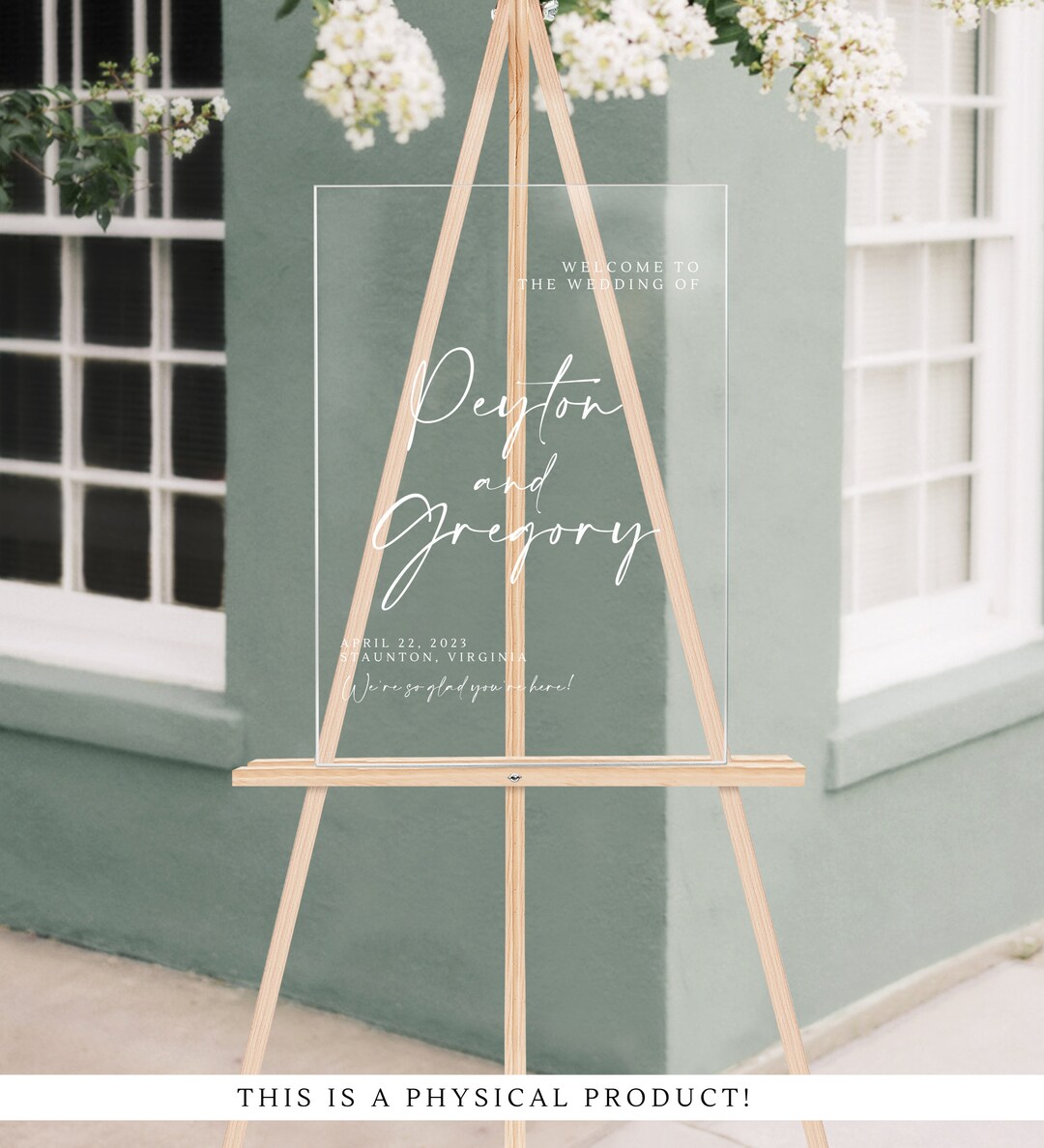 Acrylic Wedding Welcome Sign | Custom Wedding Sign | Glass Wedding Sign ...