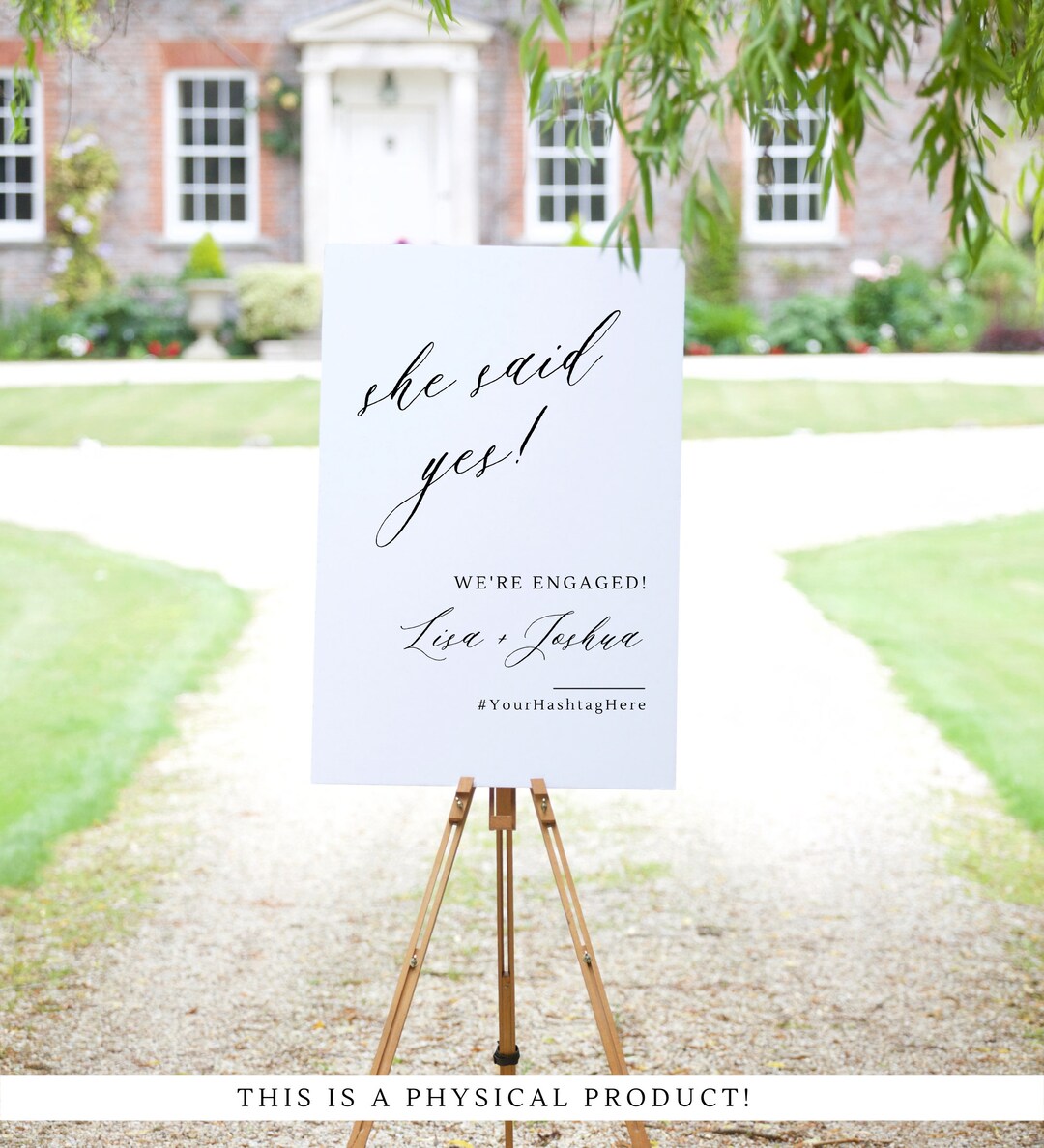 She Said Yes Sign Engagement Party Welcome Sign We're Engaged Sign ...