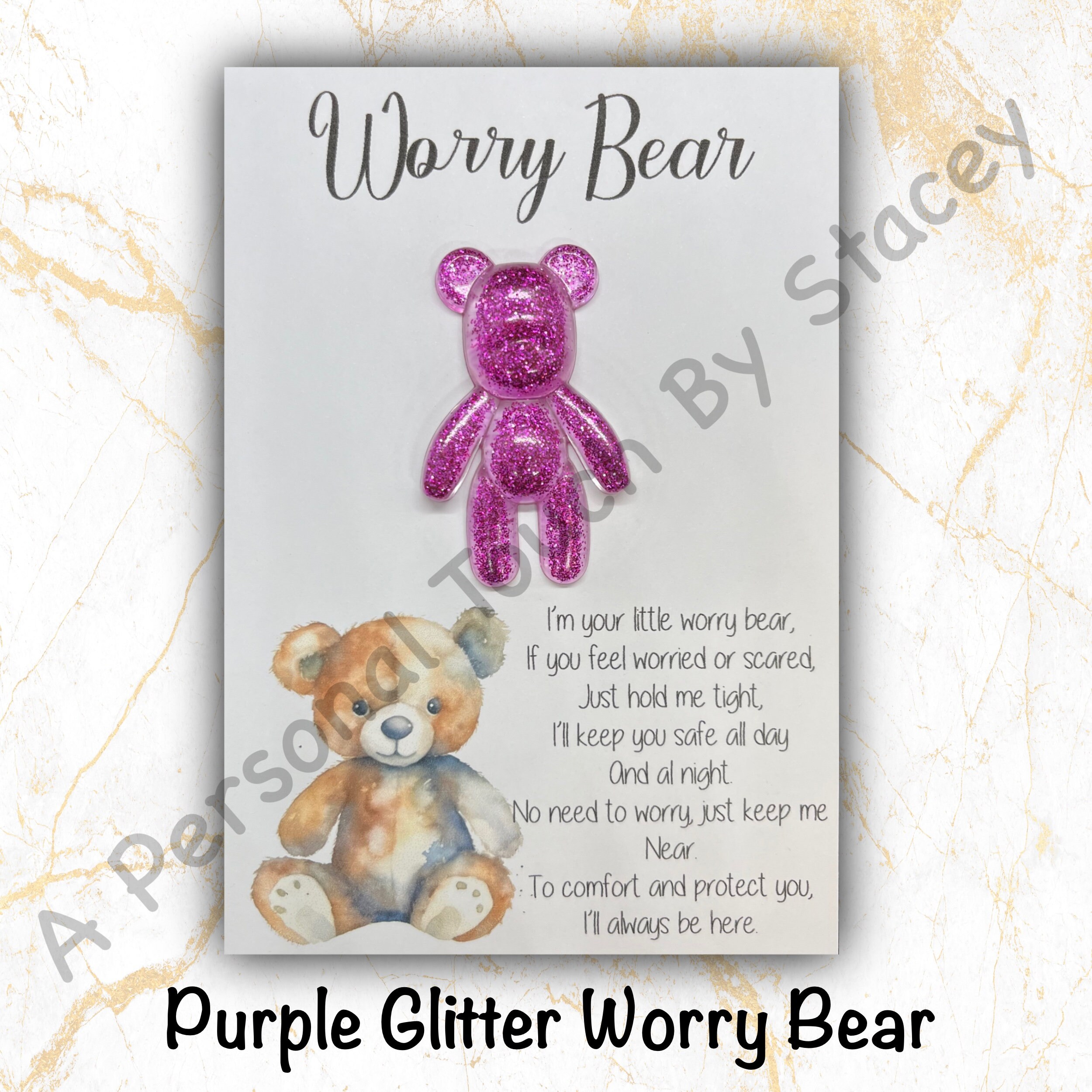Worry Bear Pocket Hug Bear Anxiety Bear Back to School Bear Grief Bear ...