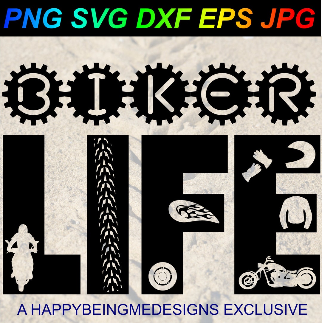 Biker Life Bike Motorcycle PNG SVG DXF Eps Jpg - Etsy
