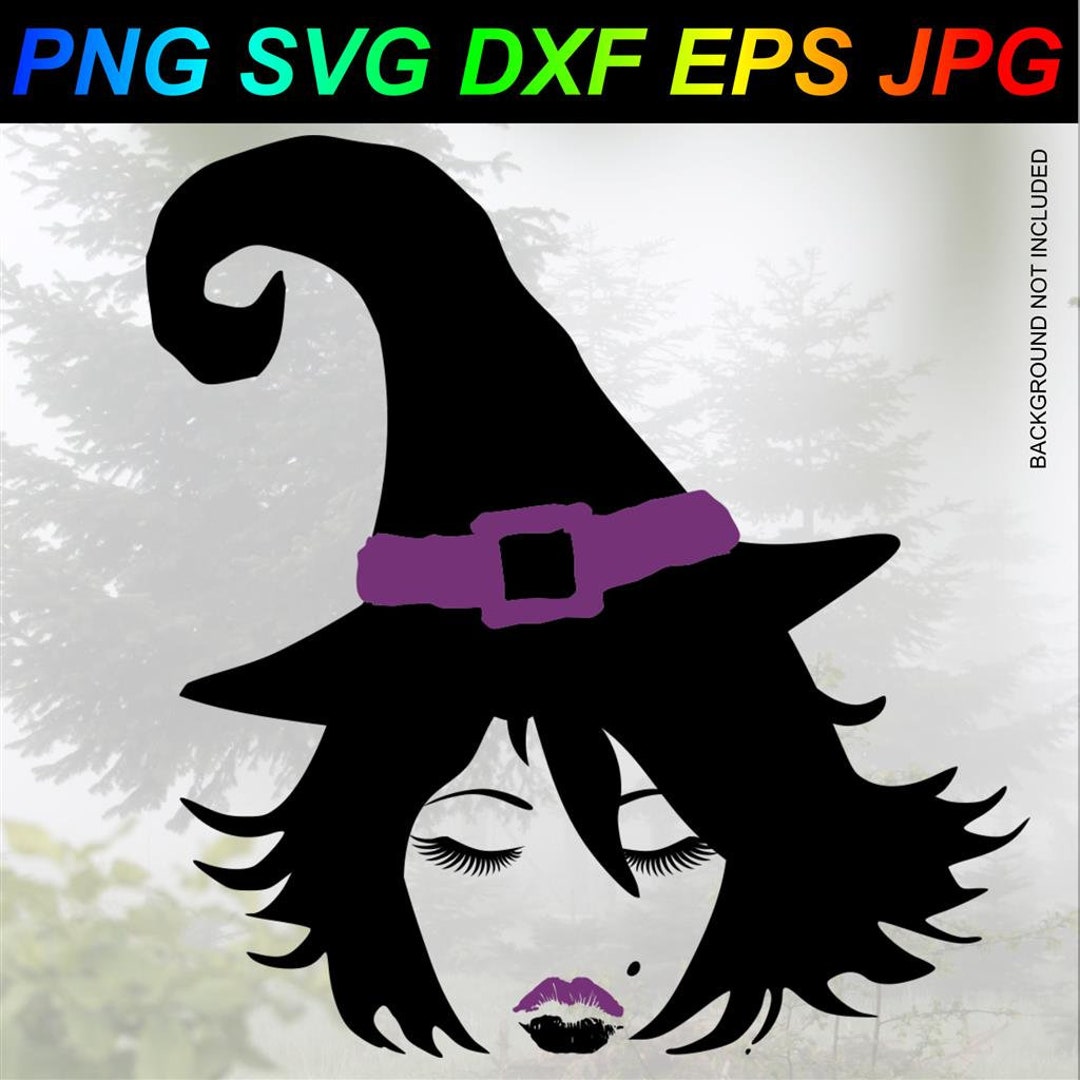 Witch Face Halloween Fall PNG SVG DXF Eps Jpg - Etsy