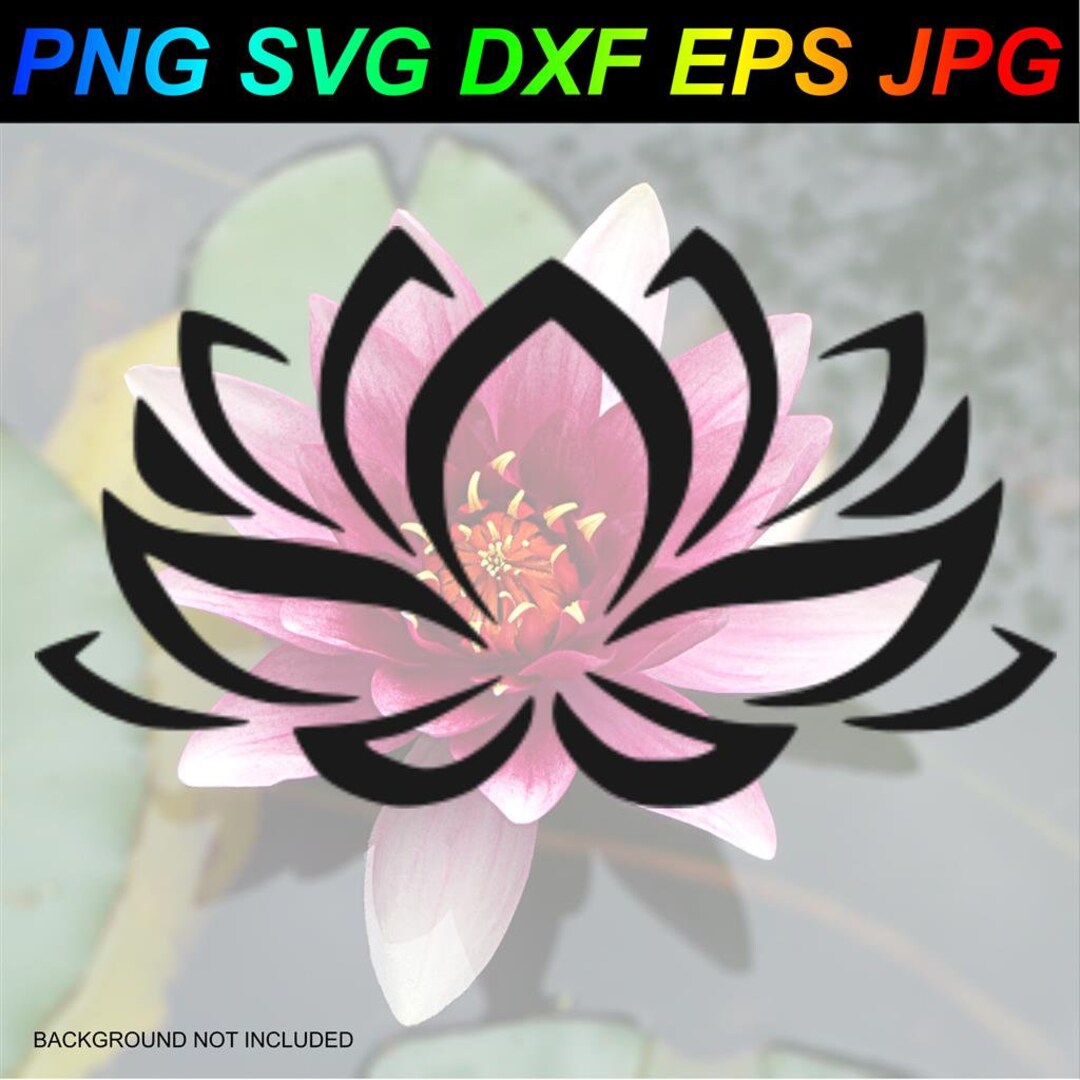 Lotus Flower PNG SVG DXF Eps Jpg - Etsy