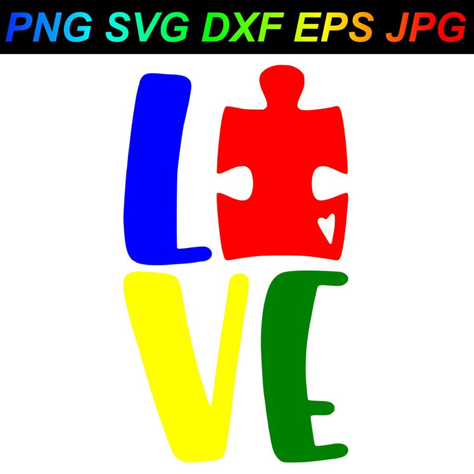 Love Autism PNG SVG DXF Eps Jpg - Etsy