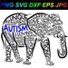 Elephant Words Autism PNG SVG DXF Eps Jpg - Etsy