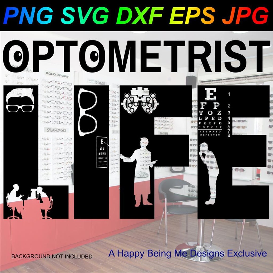 Optometrist Life Vision Glasses Testing PNG SVG DXF Eps Jpg - Etsy