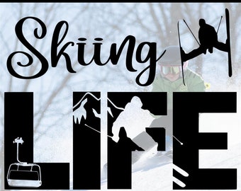 Dual Skiers Enjoying the Slopes DPS055 - Etsy