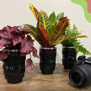 Camera Lens Flower Pot for Photographer - Succulent Planter Photography ...