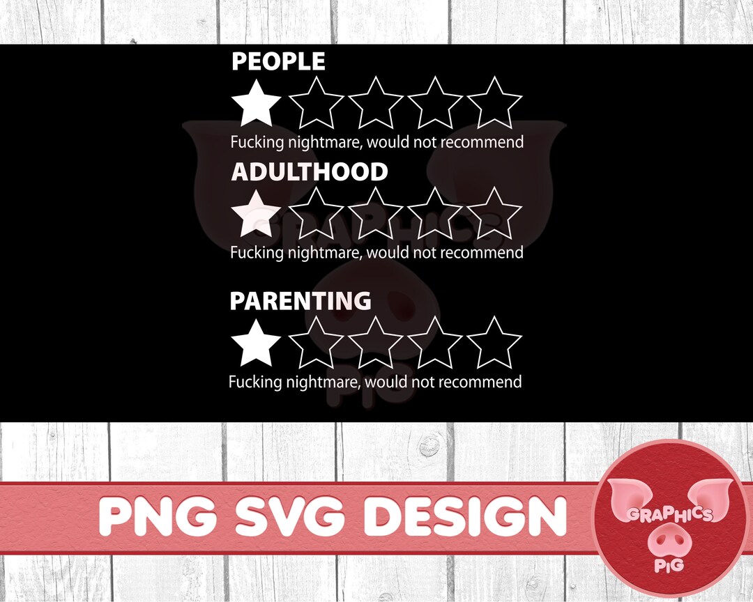 1 Star Rating Funny Tshirt Design, People, Adulthood, Parenting Svg ...