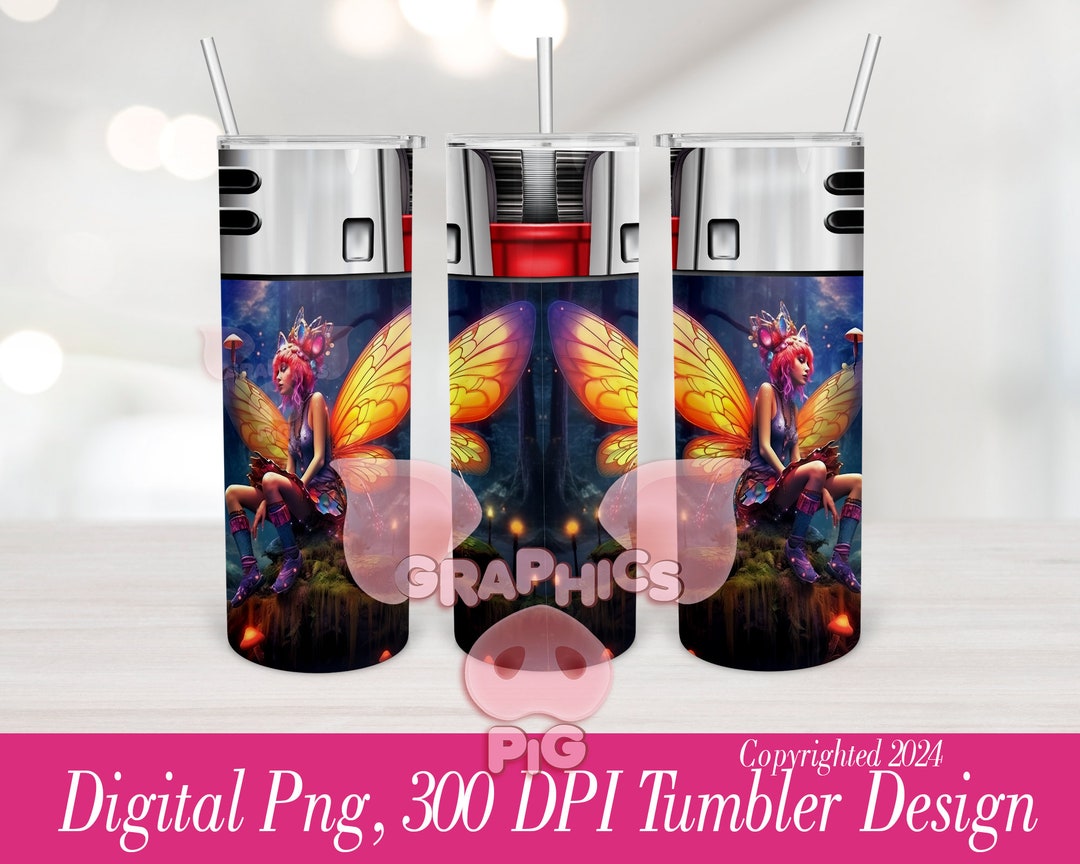Fairy Lighter Tumbler Digital PNG With and Without Labels, Lighter ...