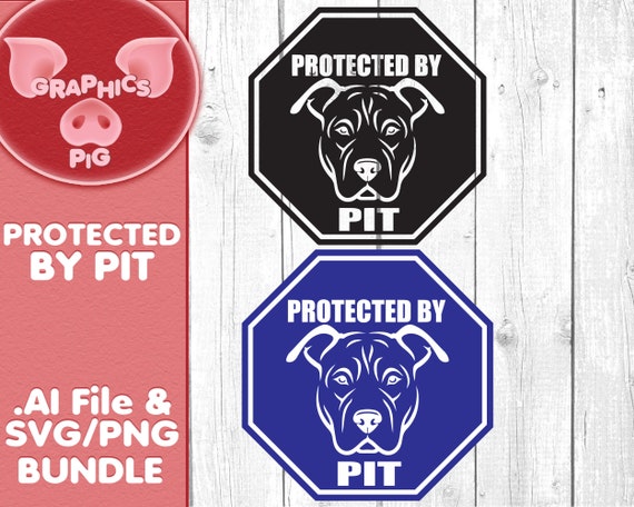 Protégé par PIT svg pitbull svg sécurité svg pitbull dog - Etsy France