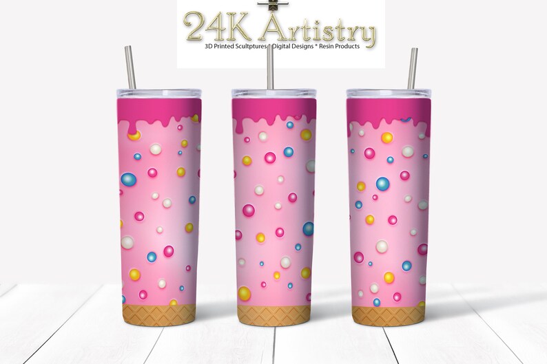 Candy Themed Dots Cone With and Without Drip 5 DESIGN OPTIONS 20 Oz ...