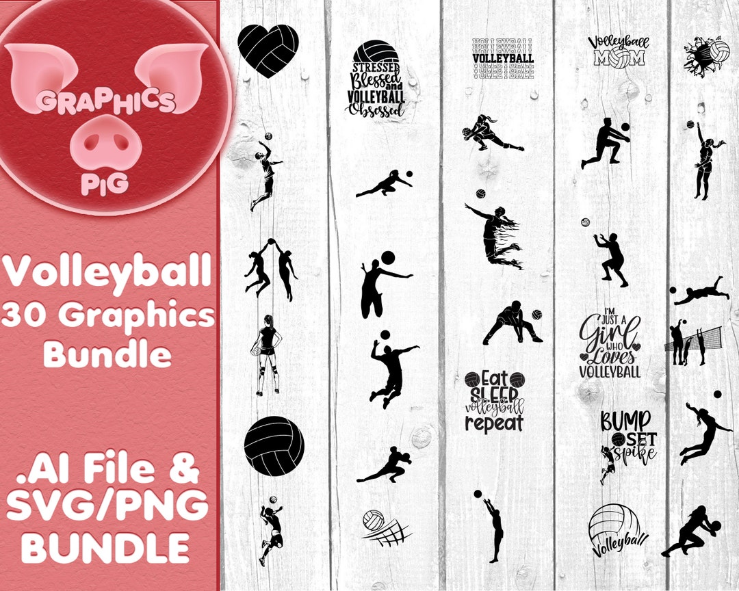 Volleyball Svg Bundle, 30 Volleyball Graphics, Volleyball Sayings Svg ...