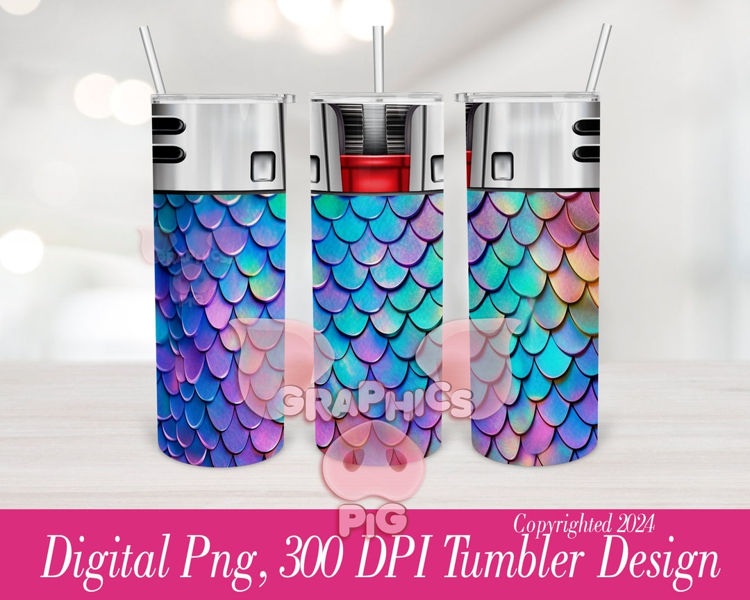 Lighter Mermaid Tumbler Digital PNG With and Without Labels Lighter ...