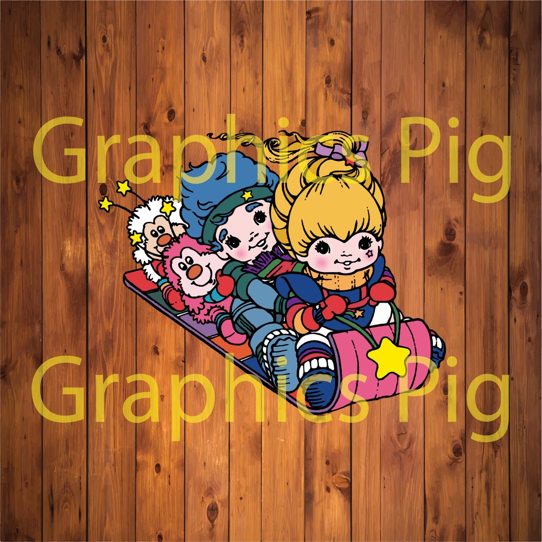 Rainbow Brite 80's Christmas Sled With Twink PNG Digital - Etsy
