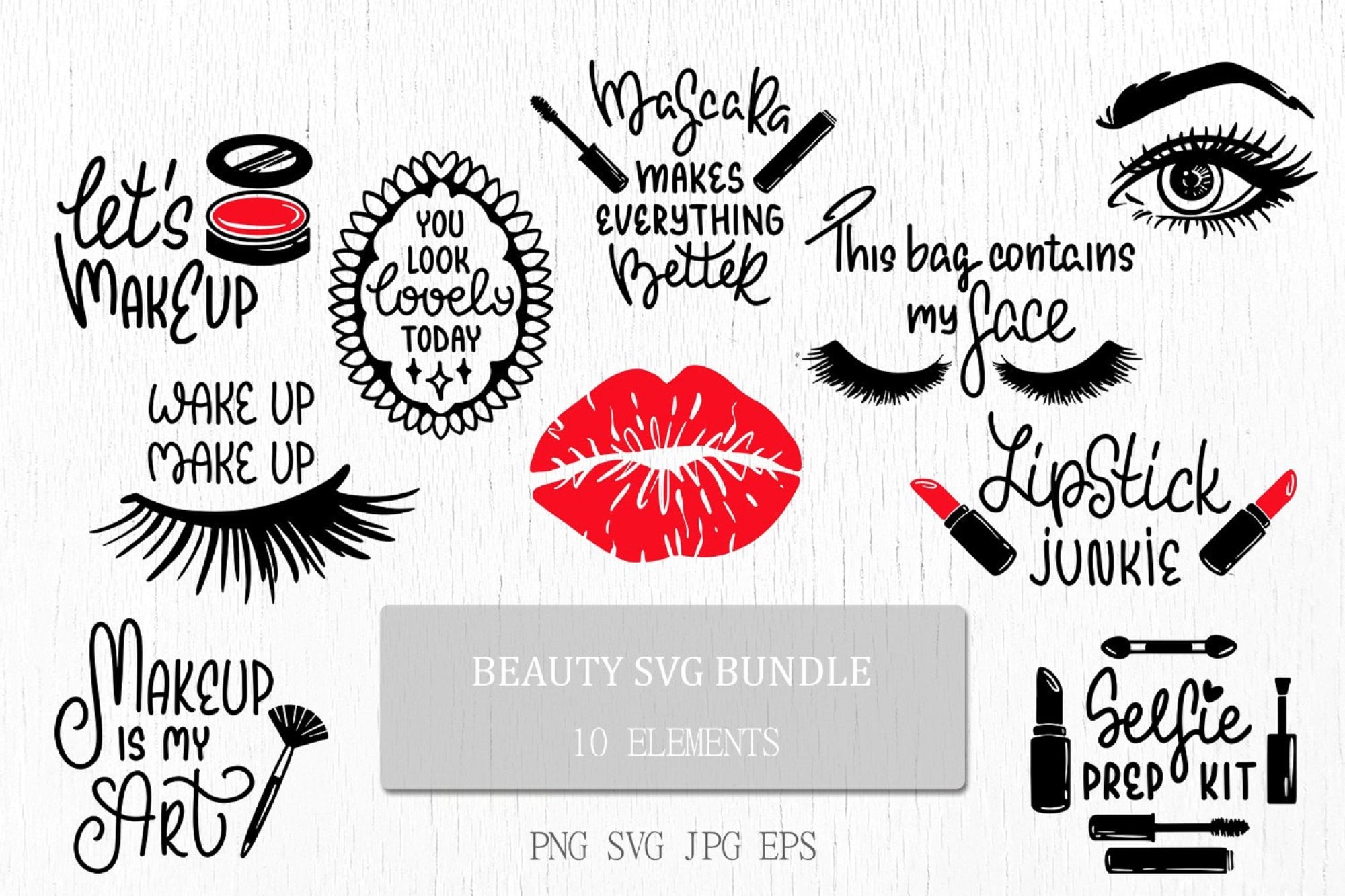 Beauty SVG Bundle, Makeup SVG Designs , Makeup Quotes, SVG, Digital ...