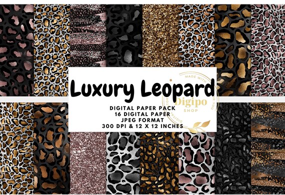 Leopard Print Digital Paper Leopard Background Scrapbook | Etsy