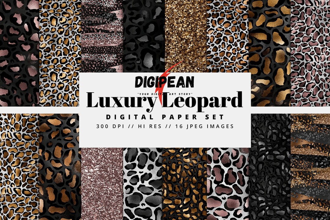 Leopard Print, Digital Paper, Leopard Background, Scrapbook Paper ...