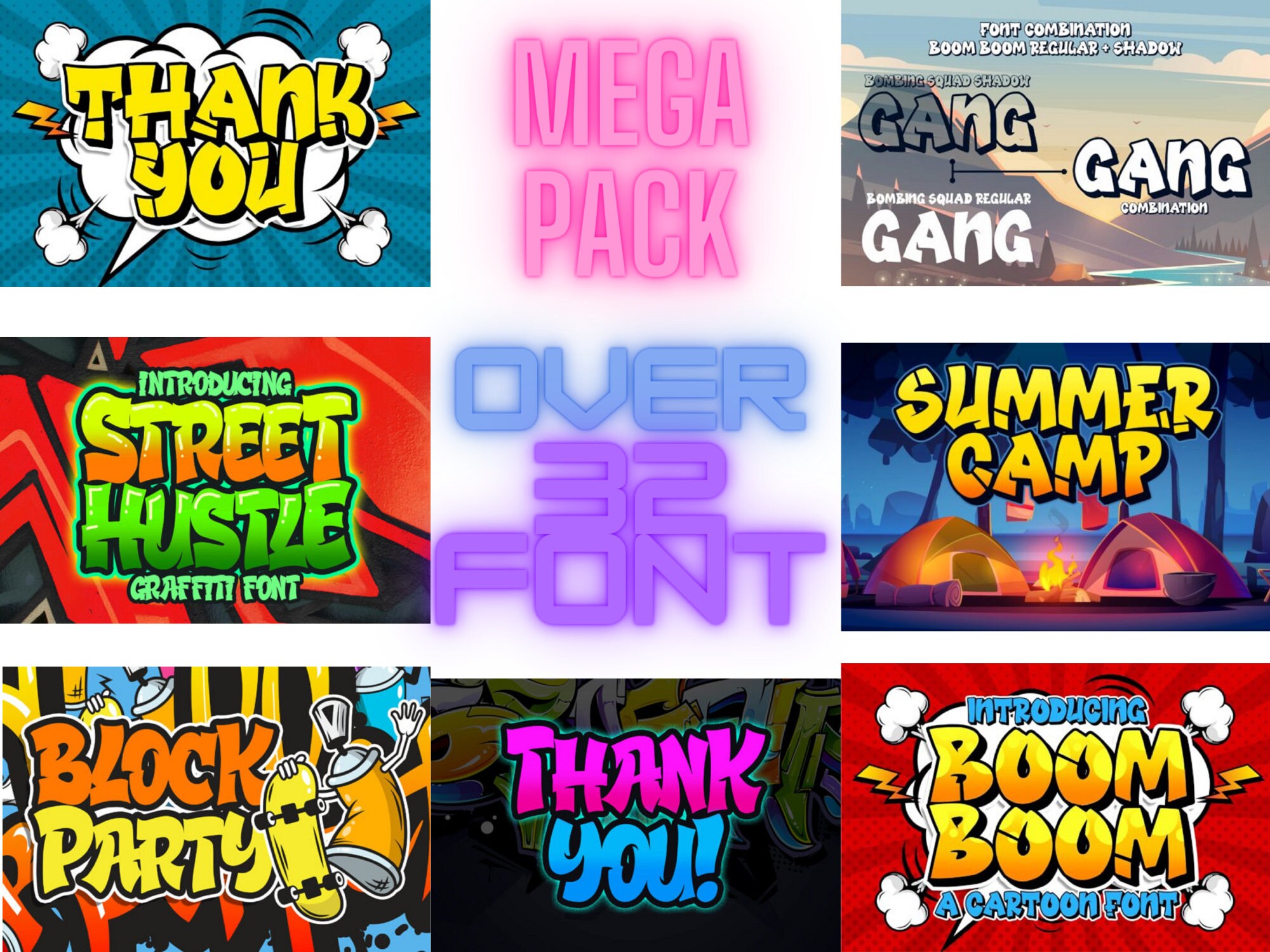 Graffiti Font Bundle, Urban Font, Street Font, Graffiti, Font Download ...
