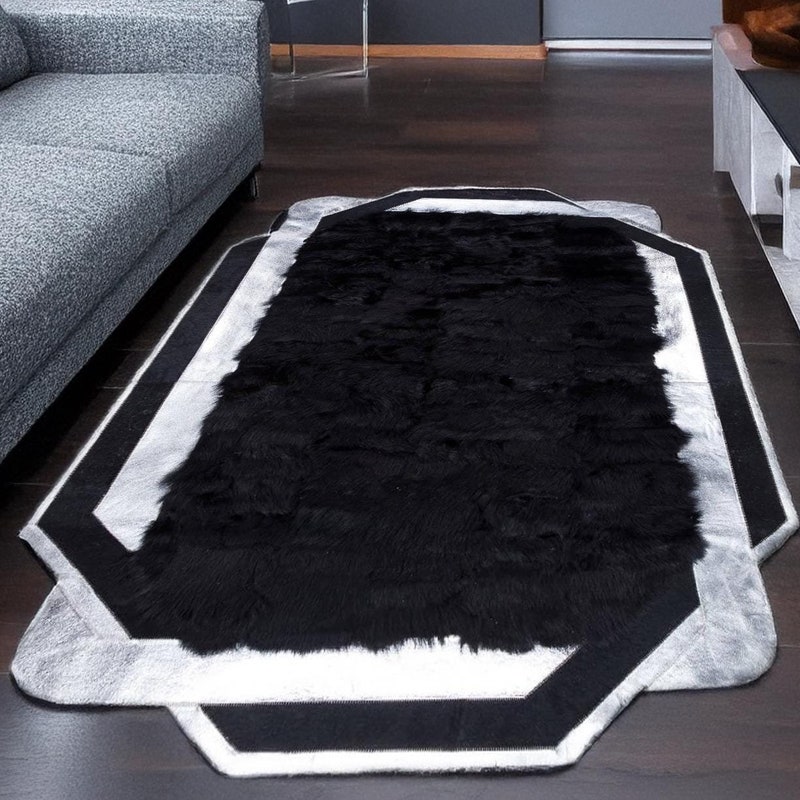 Black and Silver 8x10 Rugs - Etsy