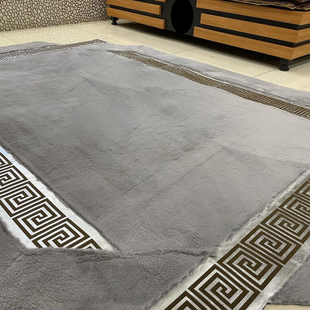 Soft Plush Grey Silver Rug for Living Room Faux Leather Gray - Etsy