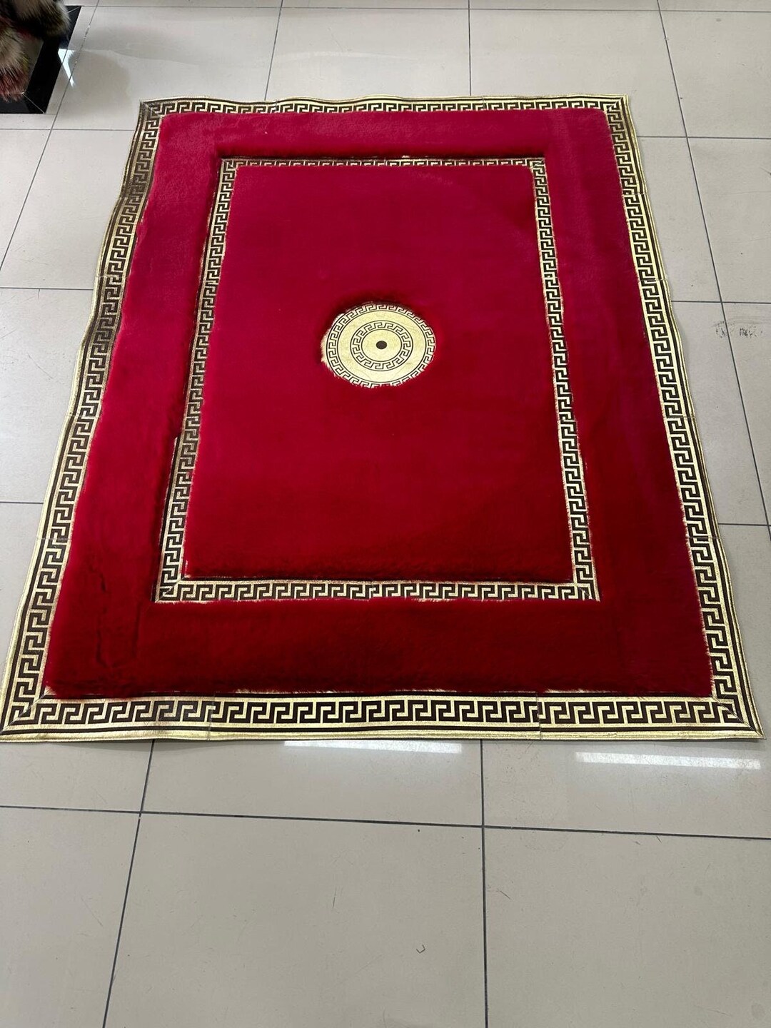 Luxury Red Gold Large Plush Area Rug 6 X 8, Custom Fluffy Rug for ...