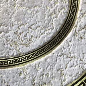 Geometric Plush Area Faux Leather White Gold Rug, Living Room Rug Large ...