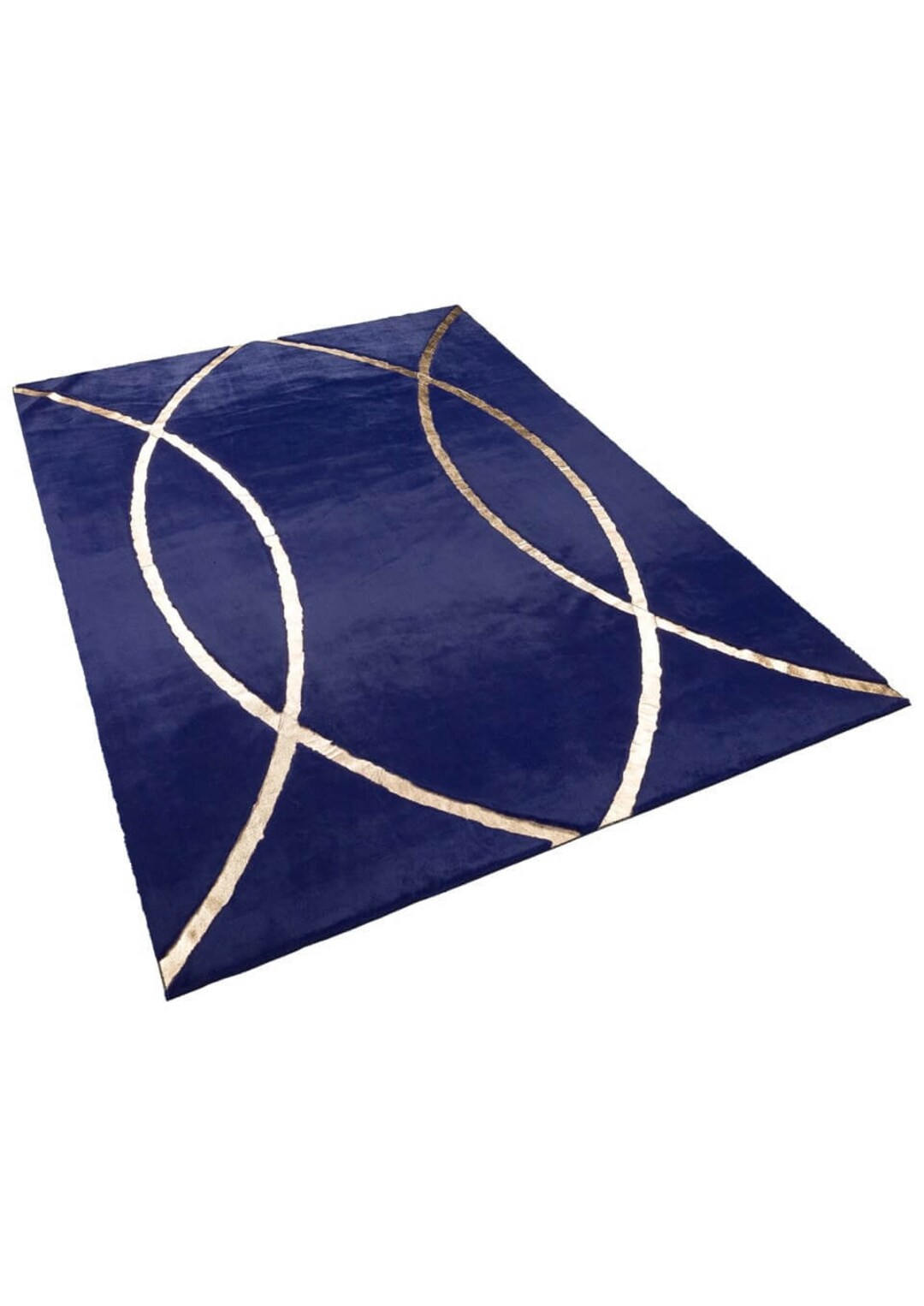 Plush Navy Blue and Gold for Living Room, Modern Faux Leather Large ...