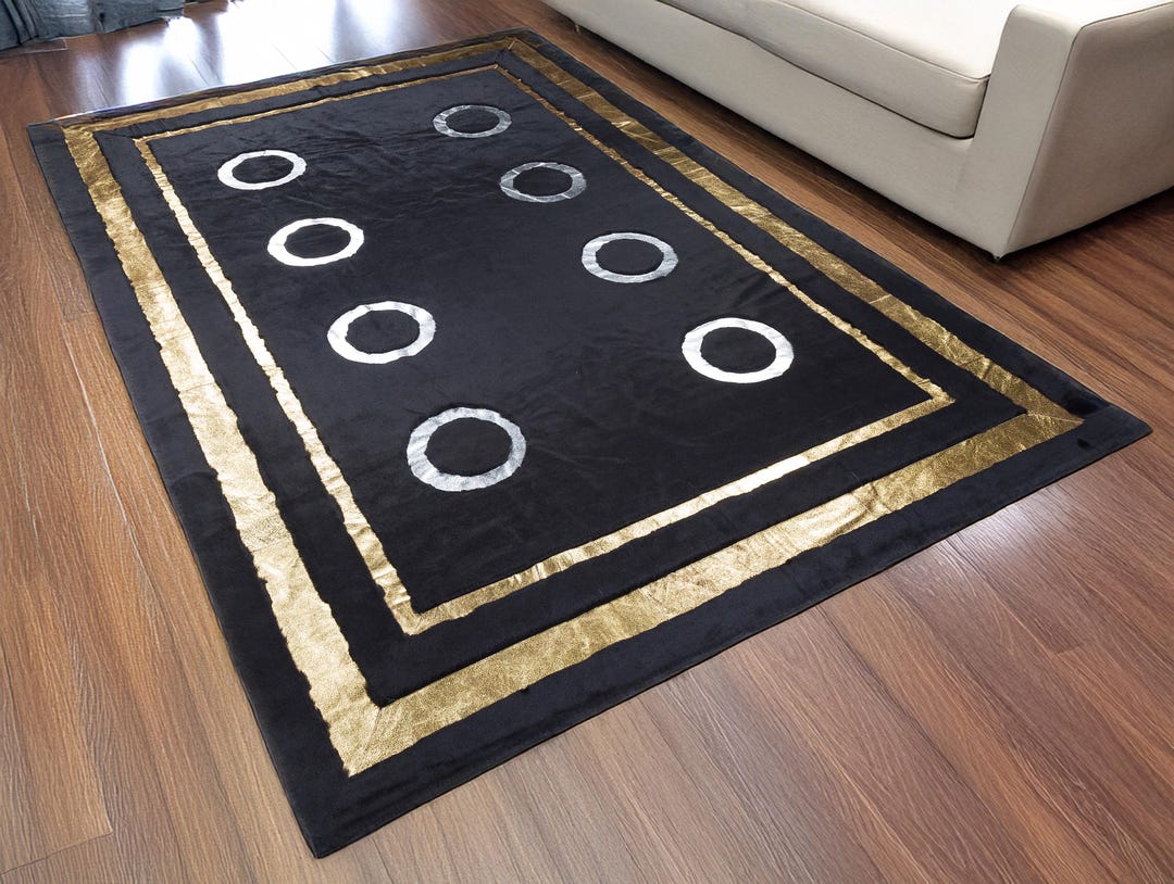 Luxury Black Large Plush Area Custom Rug 6 X 8, Fluffy Rug for Bedroom ...