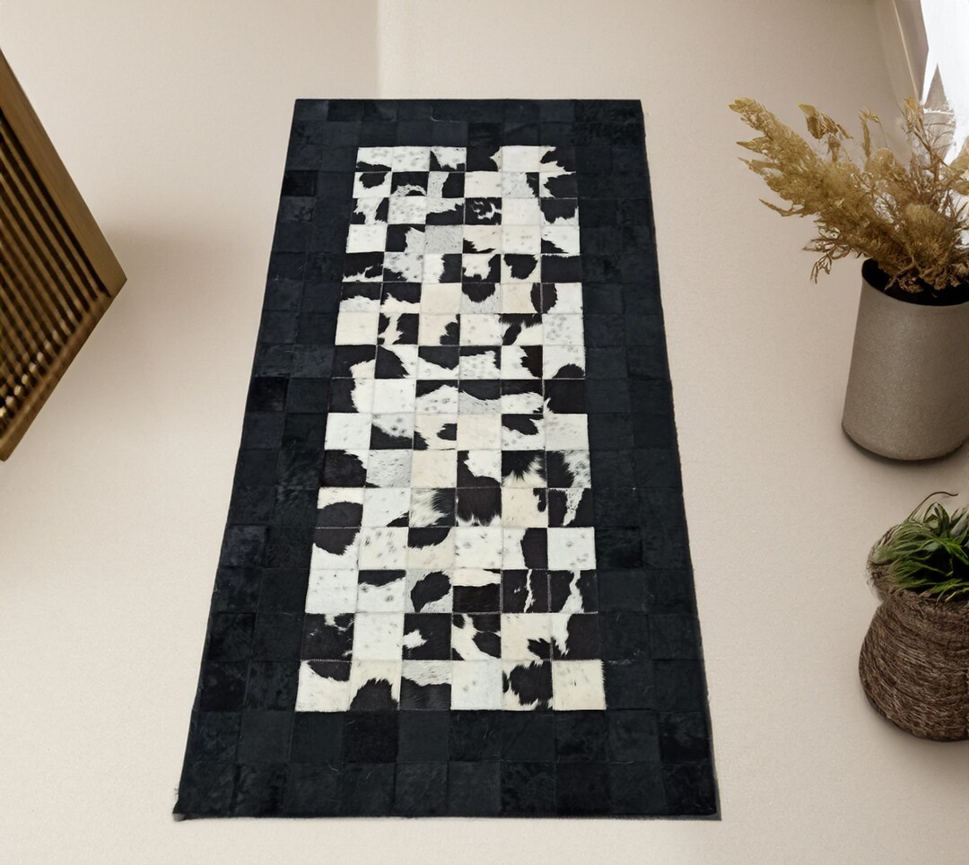 Runner High Quality Genuine Cowhide Leather Rug, Cowhide Floor Square ...