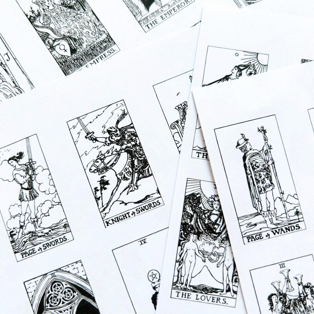 Mini Rider Waite Tarot Deck: Black and White Printable (PDF File) - Etsy