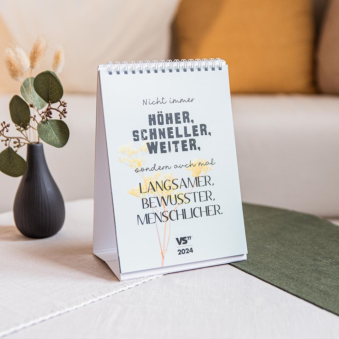 Desk Calendar A5 2024 Calendar With 12 Sayings to Put up - Etsy