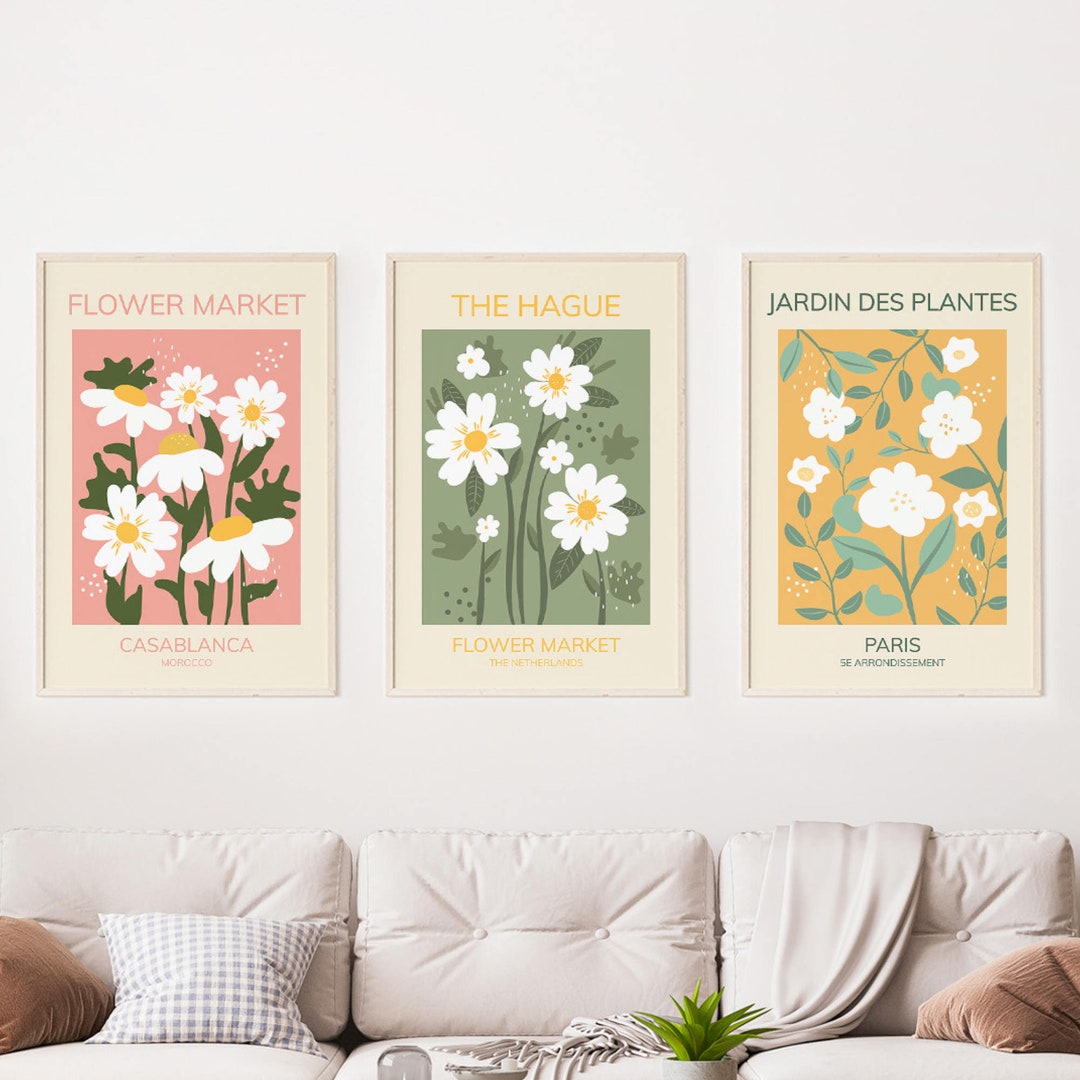 Flower Market Poster Set 40 X 60 Cm Botanical Posters Floral Prints Set ...