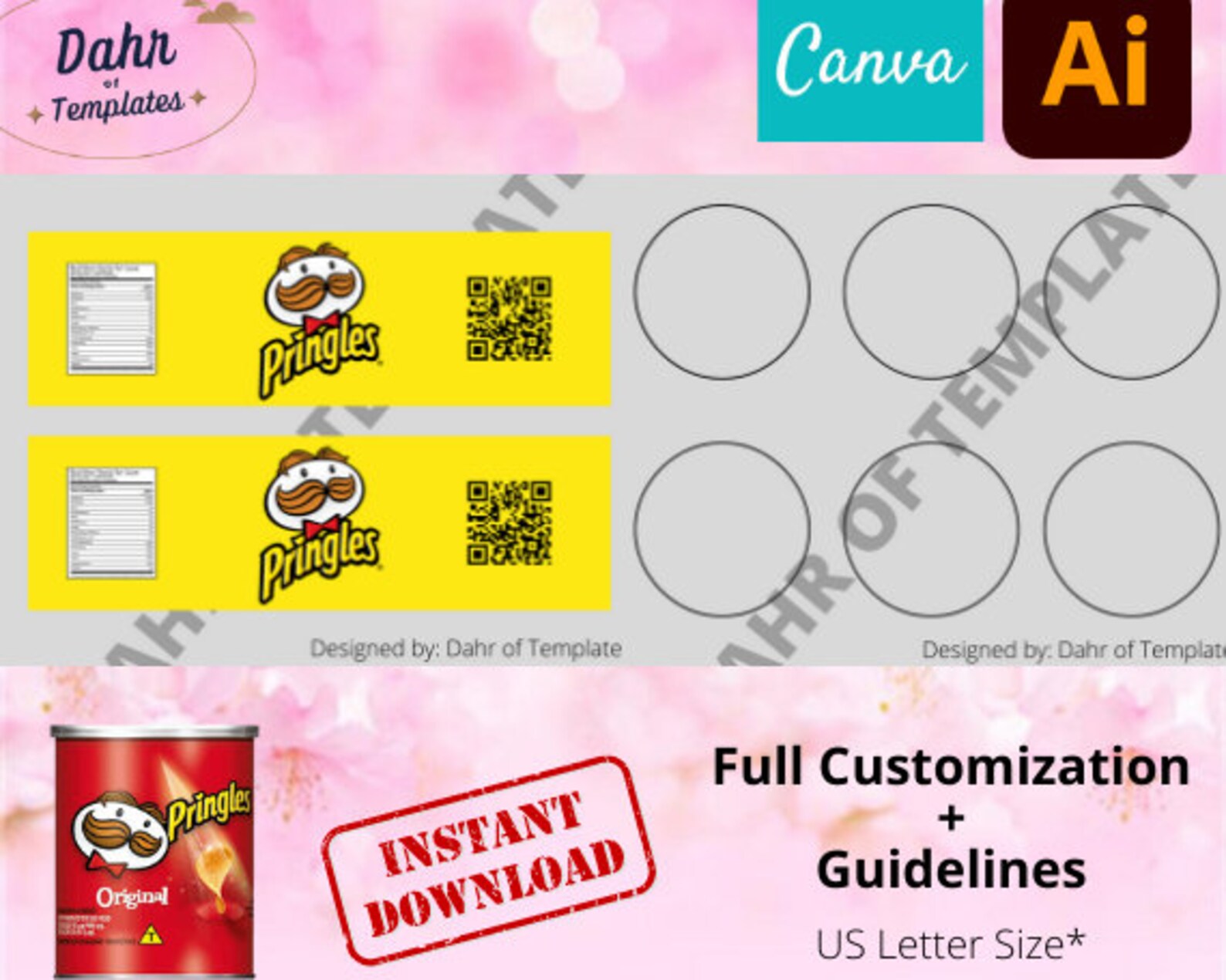 Pringles Template Pringles Label Template Pringles Label | Etsy