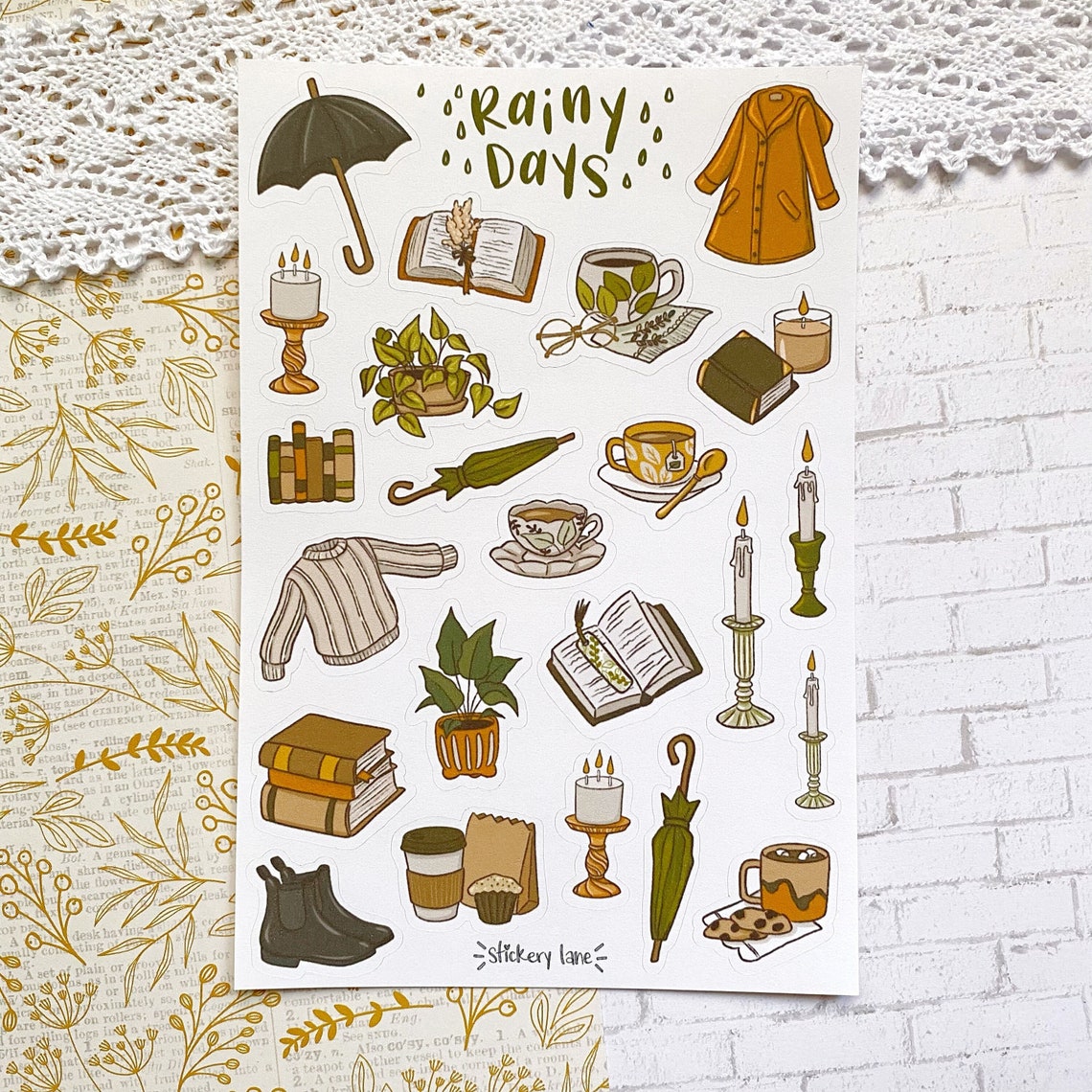 Rainy Days Sticker Sheet Stickers for Bullet Journal and - Etsy