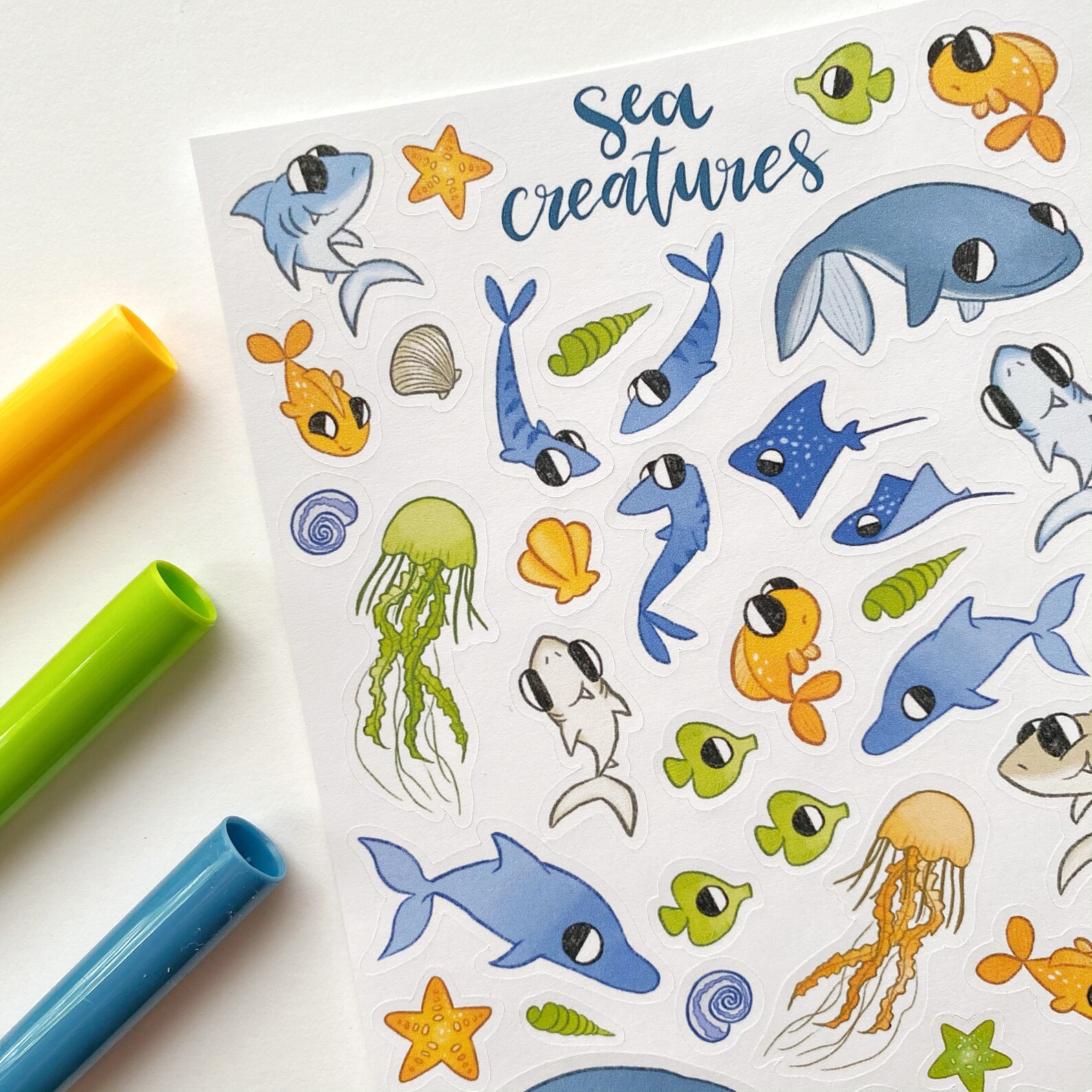 Sea Creatures Sticker Sheet Stickers for Bullet Journal and - Etsy UK