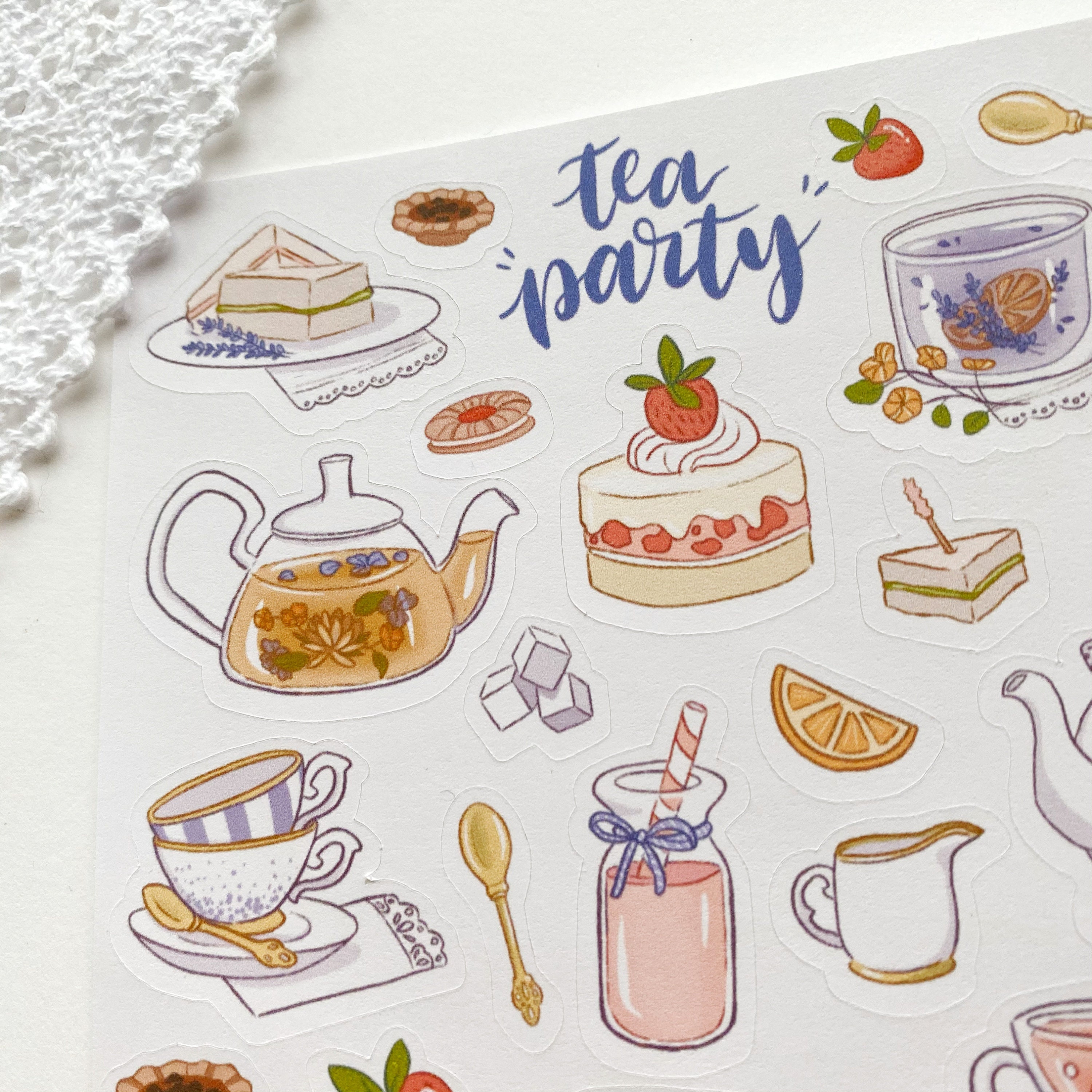 Tea Party Sticker Sheet Stickers for Bullet Journal and | Etsy UK
